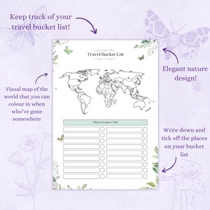 Travel Bucket List Printable PDF | World Map Checklist | Travel ...