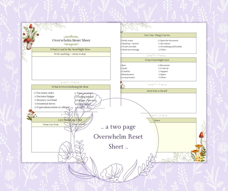 ADHD Burnout Recovery Planner Printable PDF, Gentle ADHD Planner for ...