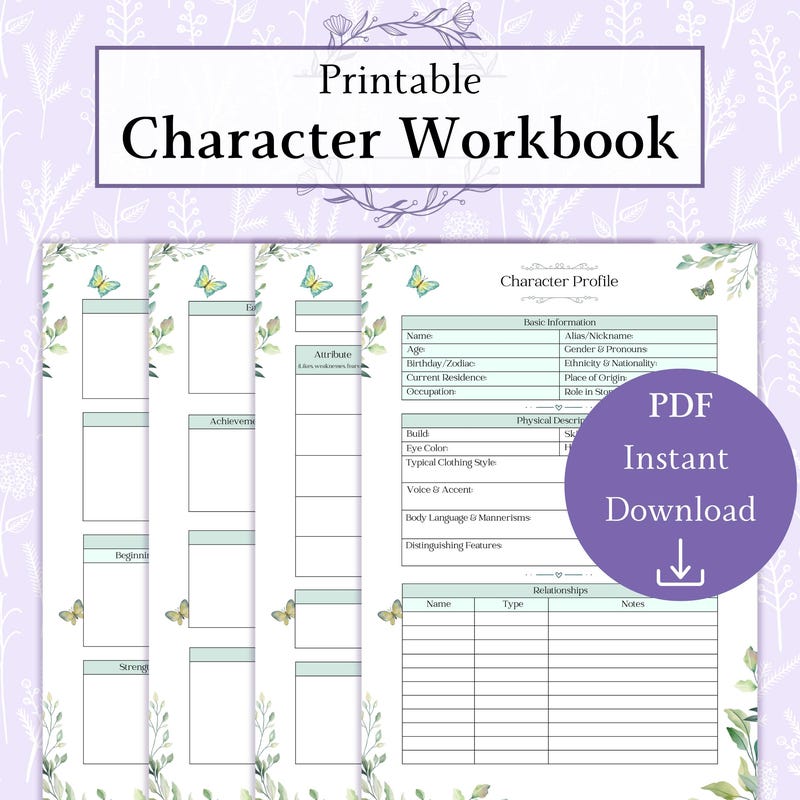 Orange Character Sheet - Etsy UK