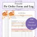 Pie Order Form Printable PDF | Pie Order Tracker | Bakery Order Form ...