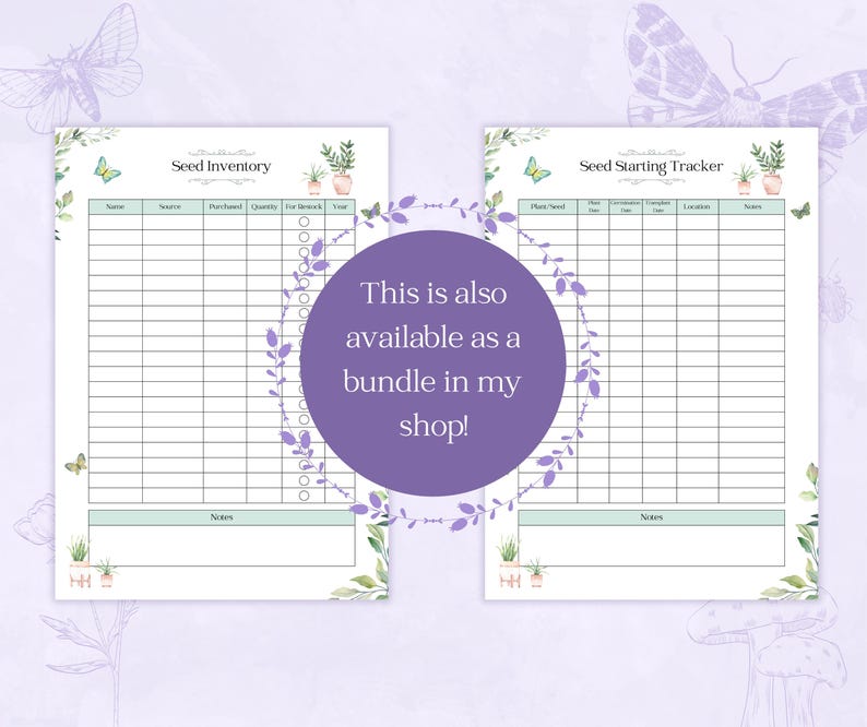 Seed Inventory Sheet Printable PDF | Seed Inventory Printables | Plant ...