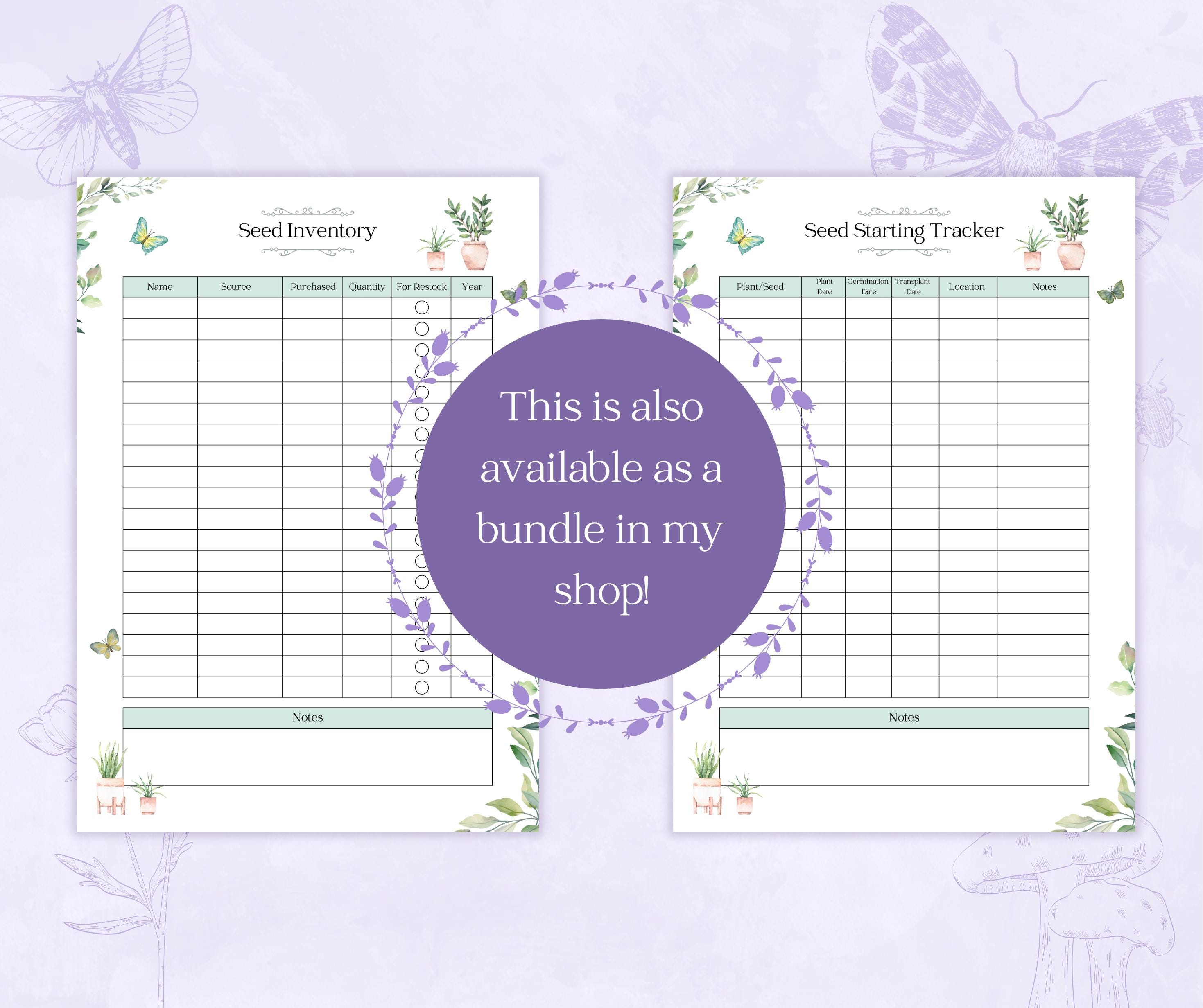 Seed Starting Tracker Printable PDF | Seed Starting Log | Seed ...