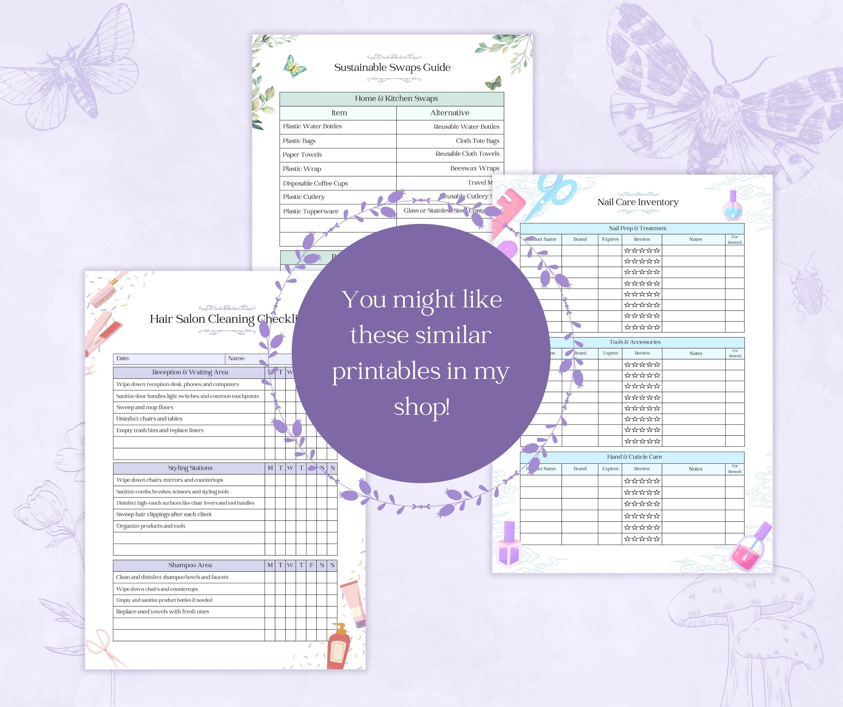 Lash Tech Checklist Printable PDF | Salon Checklist | Lash Technician ...