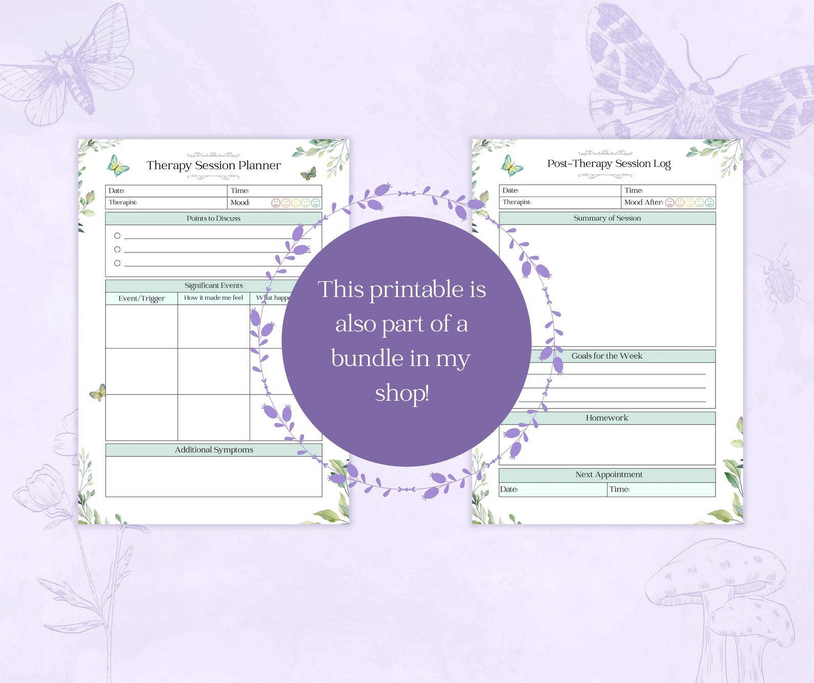 Therapy Session Planner Printable PDF | Pre Therapy Notes | Therapy ...