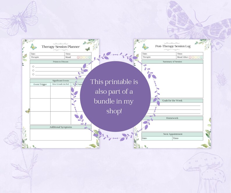 Therapy Session Planner Printable PDF | Pre Therapy Notes | Therapy ...