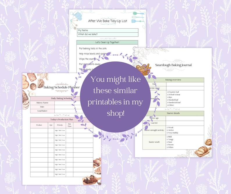 Baking Timeline Printable PDF, Bakery Time Management Sheet, Baking ...