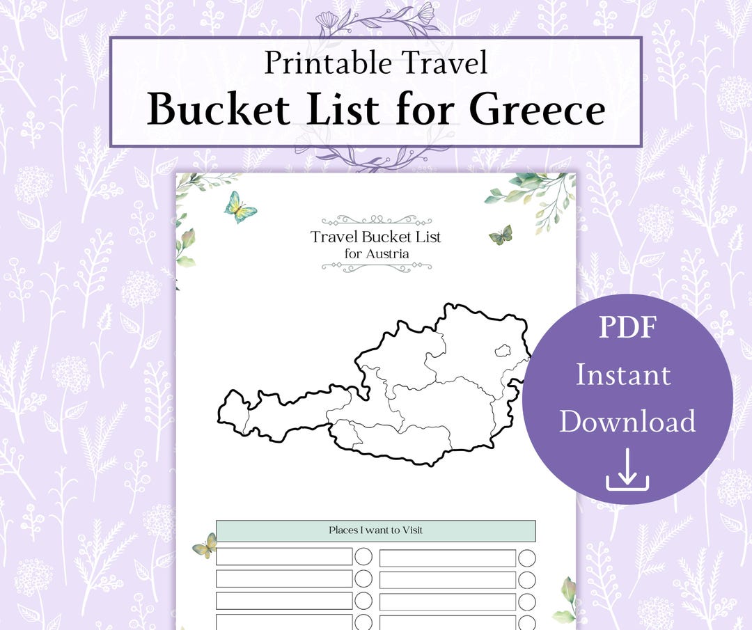 Greece Bucket List Printable PDF | Travel Bucket List | Travel to ...