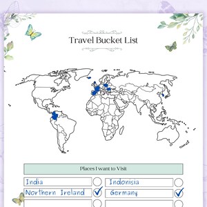 Travel Bucket List Printable PDF | World Map Checklist | Travel ...