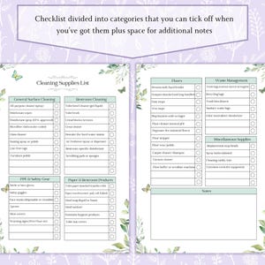 Cleaning Supply List Printable PDF | Cleaner Inventory Management ...