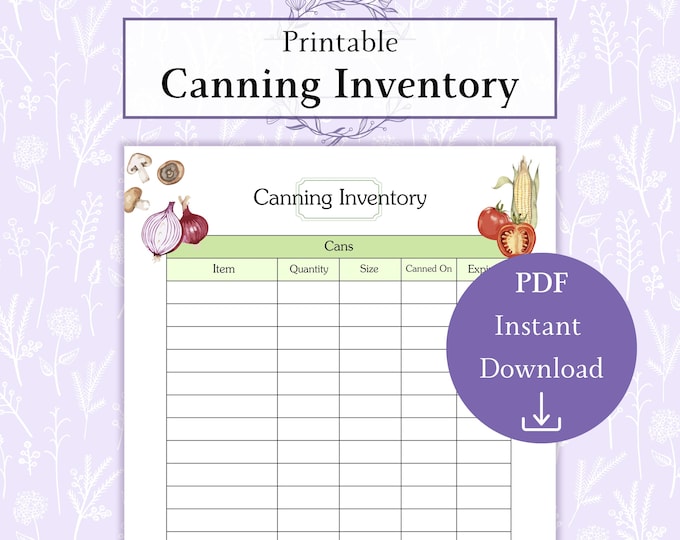 Canning Planner | Printable Food Preservation Planner | Pantry ...