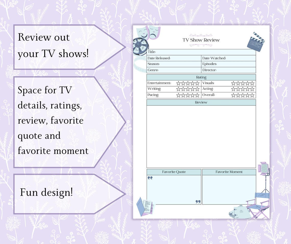 TV Show Tracker Bundle Printable PDF | TV Series Watchlist | Tv Show ...