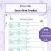 Interview Tracker Printable PDF | Job Application Tracker | Business ...