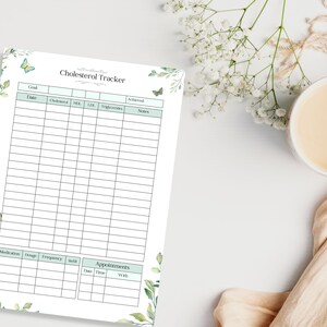 Cholesterol Tracker Printable PDF | Cholesterol Log | Medical Tracker ...