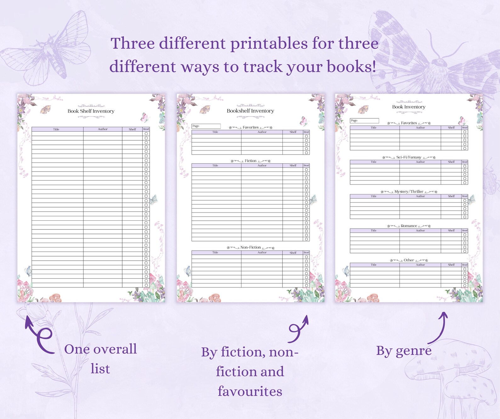 Book Tracker Bundle Printable PDF Reading Journal Reading Tracker Book ...