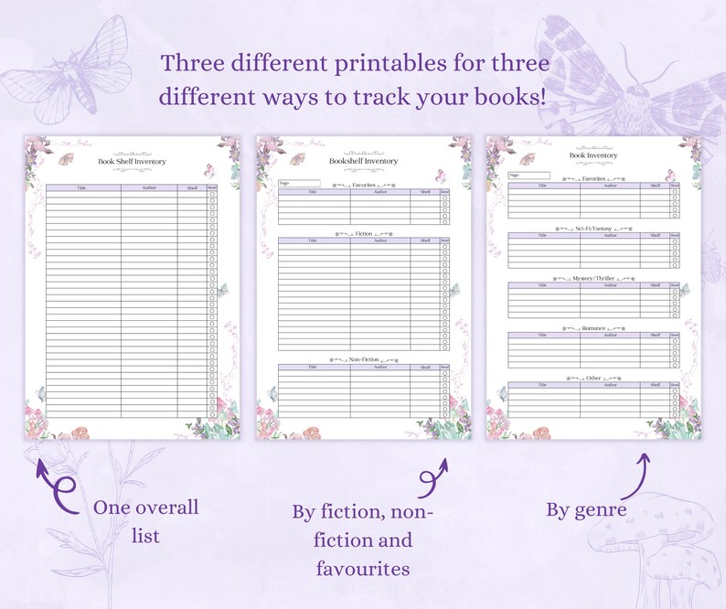 Book Tracker Bundle Printable PDF Reading Journal Reading Tracker Book ...