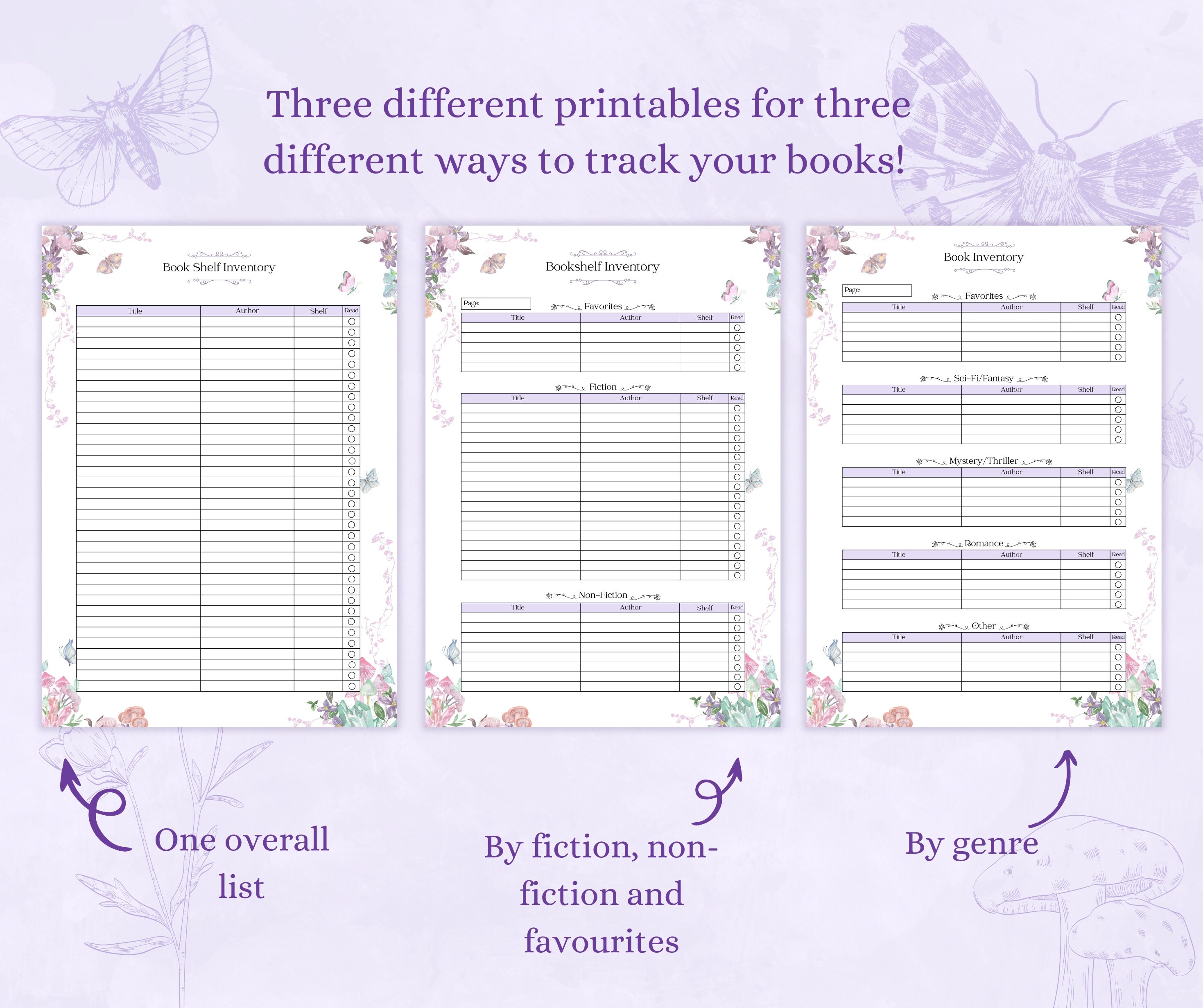 Book Tracker Bundle Printable PDF Reading Journal Reading Tracker Book ...