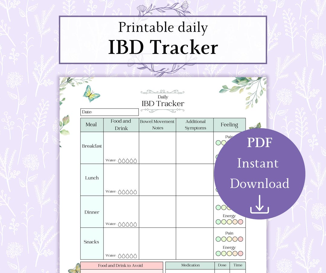 IBD Tracker Printable PDF | IBD Log Symptom Tracker | Chronic Illness Journal | Inflammatory ...