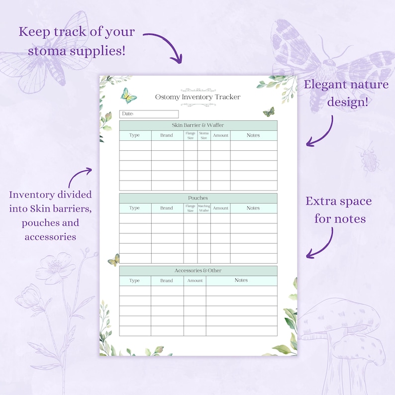 Ostomy Inventory Tracker Printable PDF | Stoma Supply Tracker | Medical ...