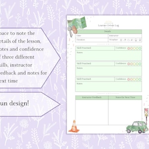 Learner Driver Tracking Bundle Printable PDF | Beginner Driver Tracker ...