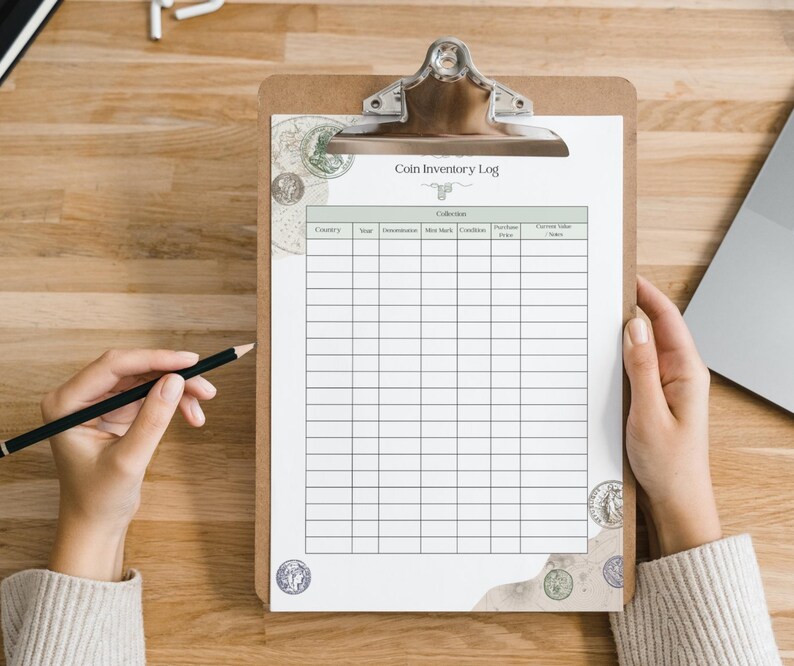 Coin Collection Log Printable PDF, Coin Inventory Log, Coin Logbook ...