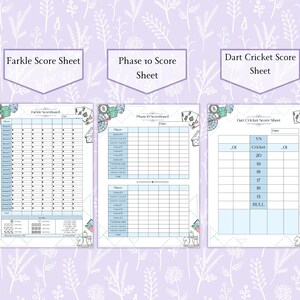 Games Scoreboard Sheets Printable PDF | Rummikub Score Card | Dominos ...