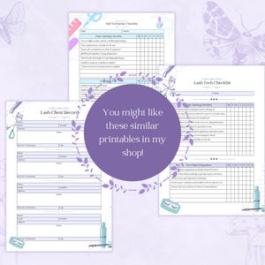 Lash Tech Inventory Tracker Printable PDF | Lash Tech Forms | Eyelash Stock List | Lash Tech ...
