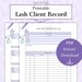 Lash Client Record Printable PDF | Client Appointment Log | Lash Tech ...