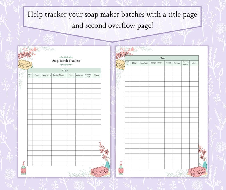 Soap Batch Tracker Printable PDF, Soap Making Log Sheet, Handmade Soap ...