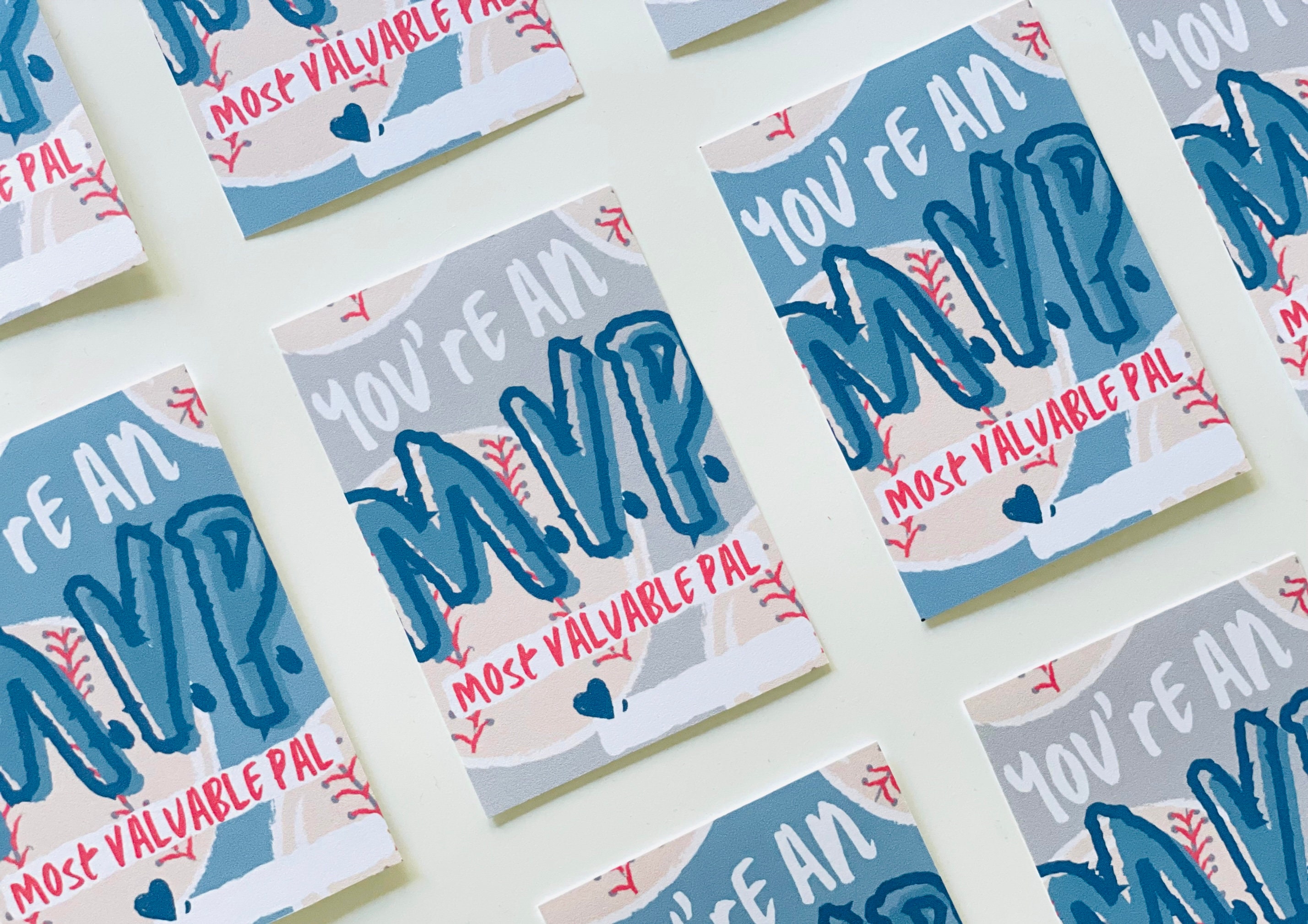 Printable Classroom Valentine - MVP Baseball Theme - Etsy