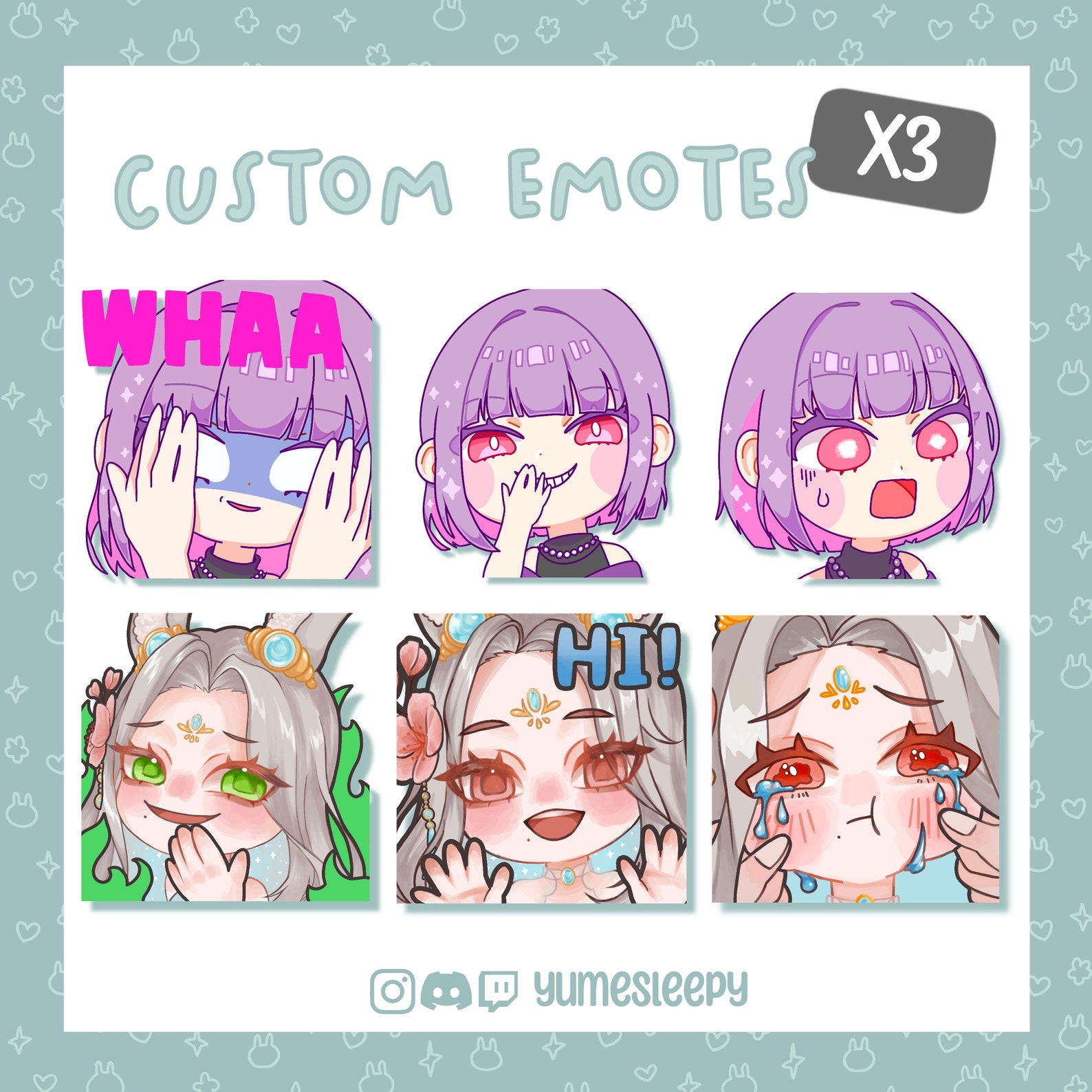 Twitch/ Discord Custom Emotes | 3 Emotes Bundle | Ready to Use - Etsy