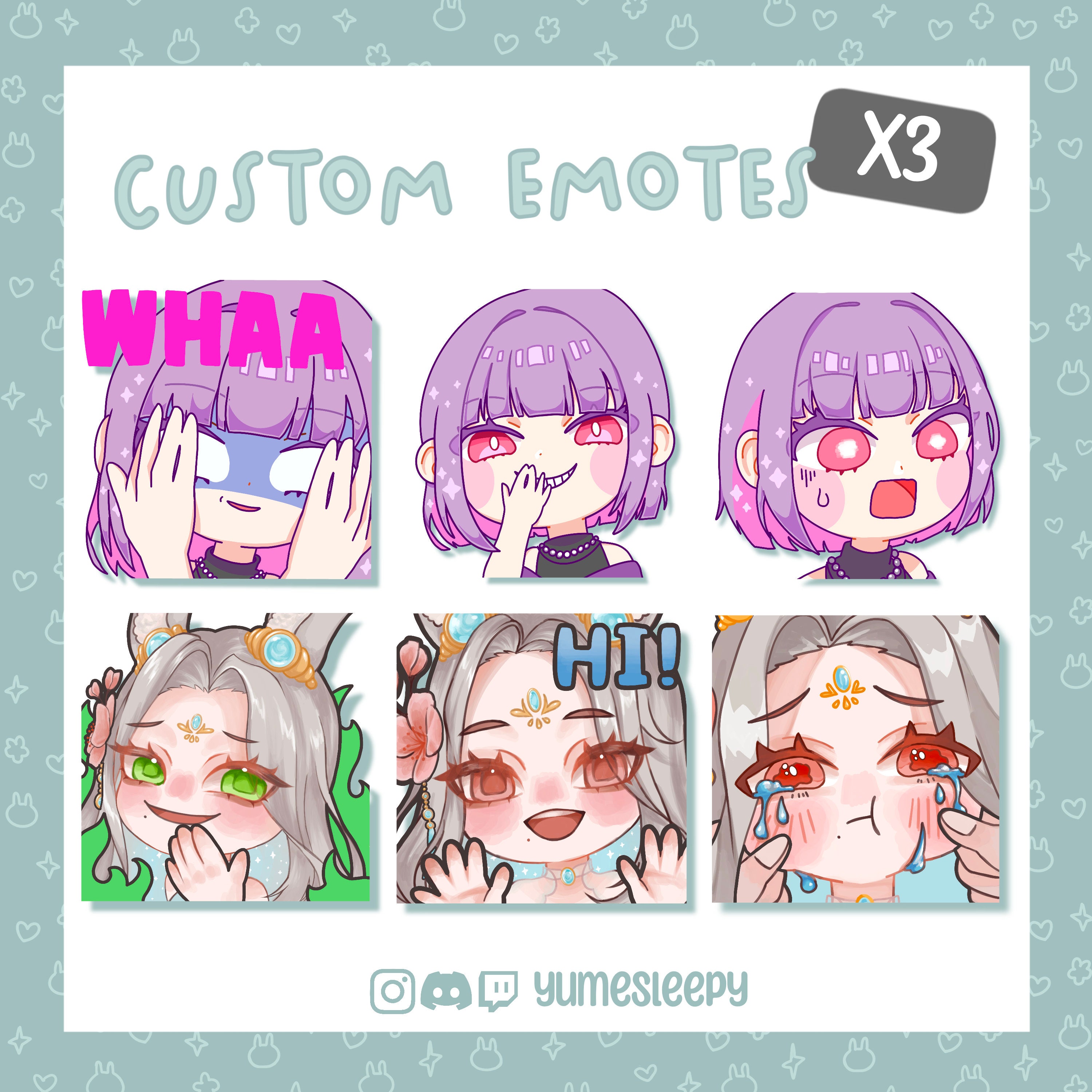 Twitch/ Discord Custom Emotes | 3 Emotes Bundle | Ready to Use - Etsy