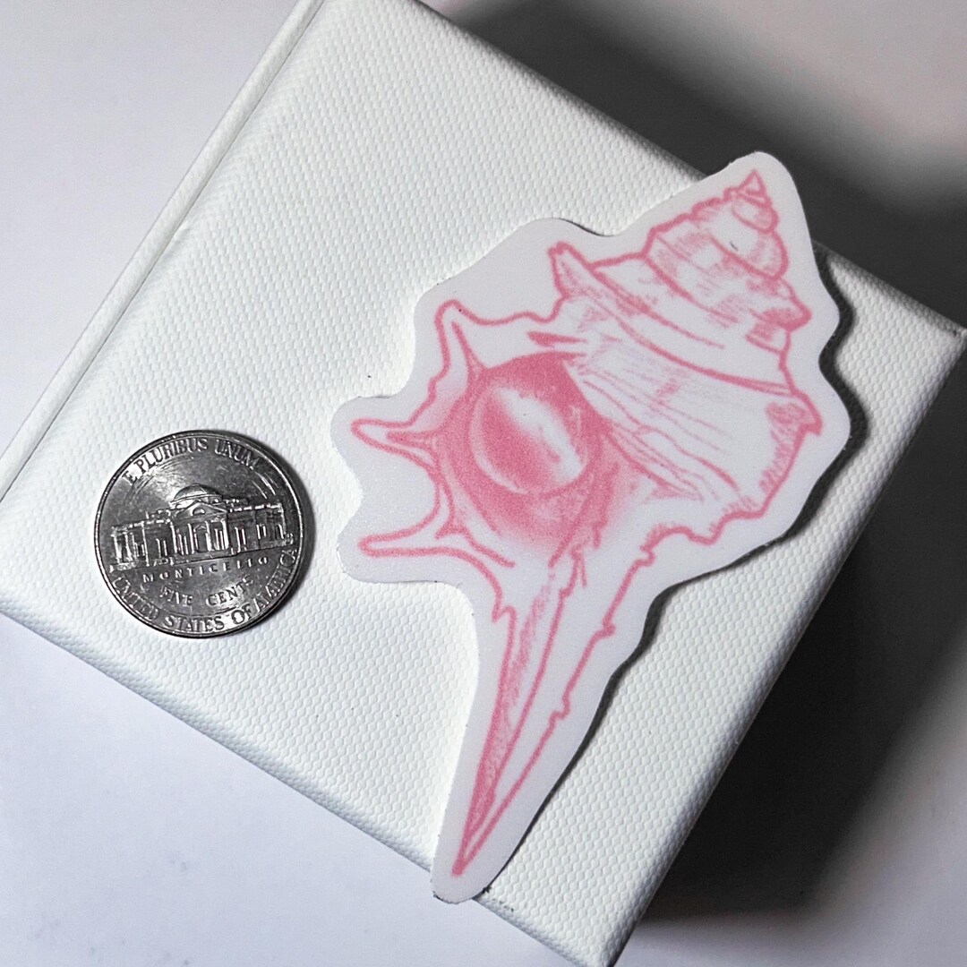 Pink Conch Shell Vinyl Sticker - Weatherproof, Mermaid - Etsy