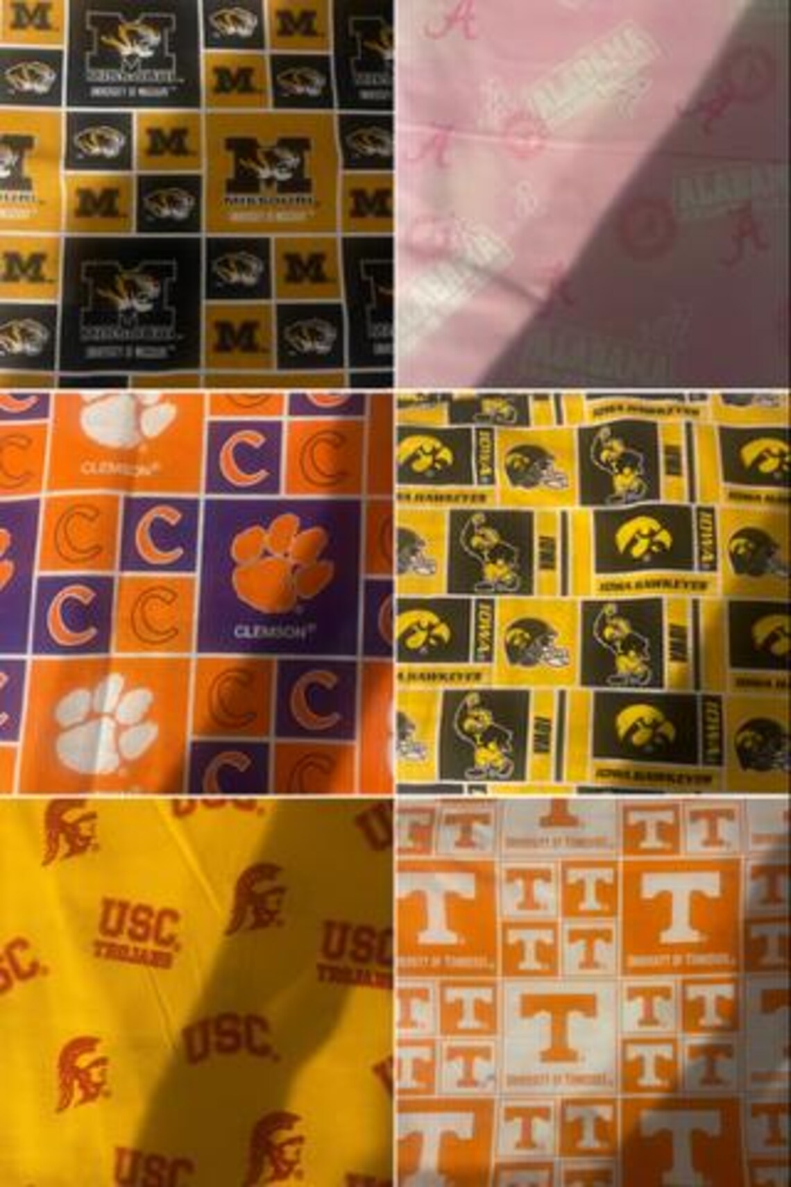 NCAA College Cotton Fabric - Etsy