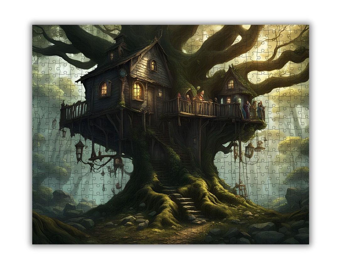 Mystical Forest Elves Treehouse Puzzle Discover Enchantment in 96, 252 ...