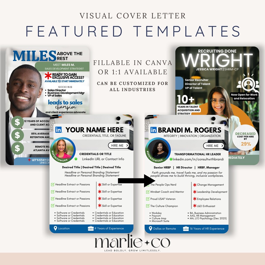 Visual Cover Letter | Visual Cover Letter Canva Template | Magazine ...