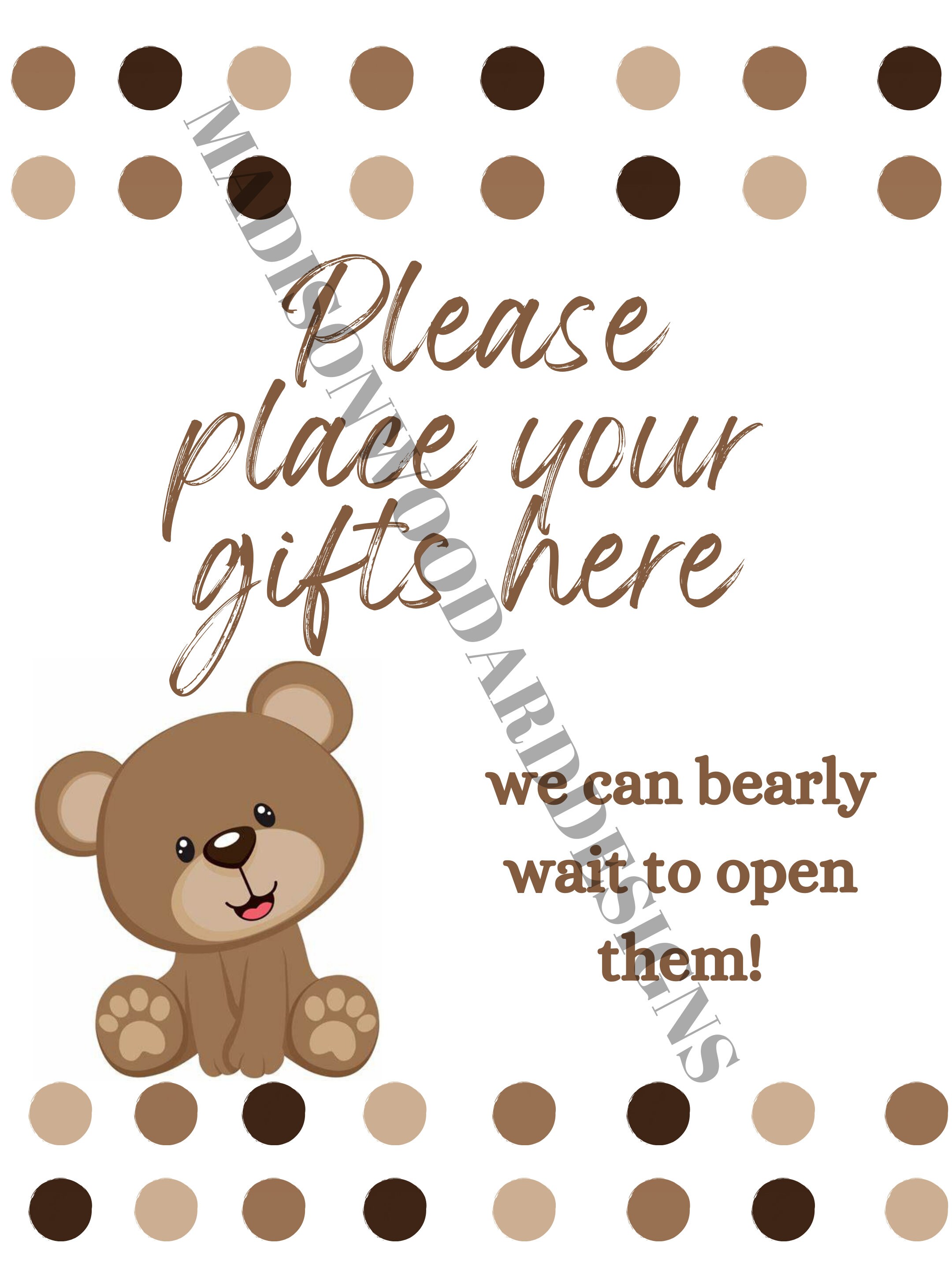 Editable Gender Neutral Bear Baby Shower Guess Baby's Arrival, We Can ...