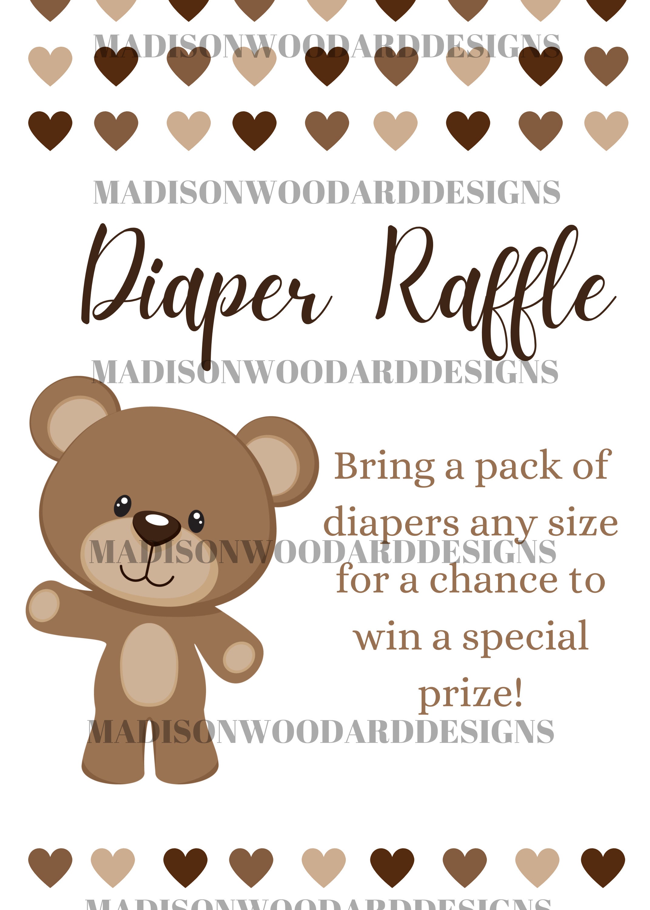 Editable Gender Neutral Bear Baby Shower Guess Baby's Arrival, We Can ...