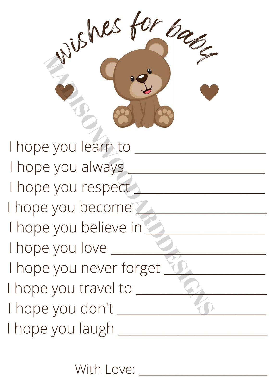 Editable Gender Neutral Bear Baby Shower Guess Baby's Arrival, We Can ...