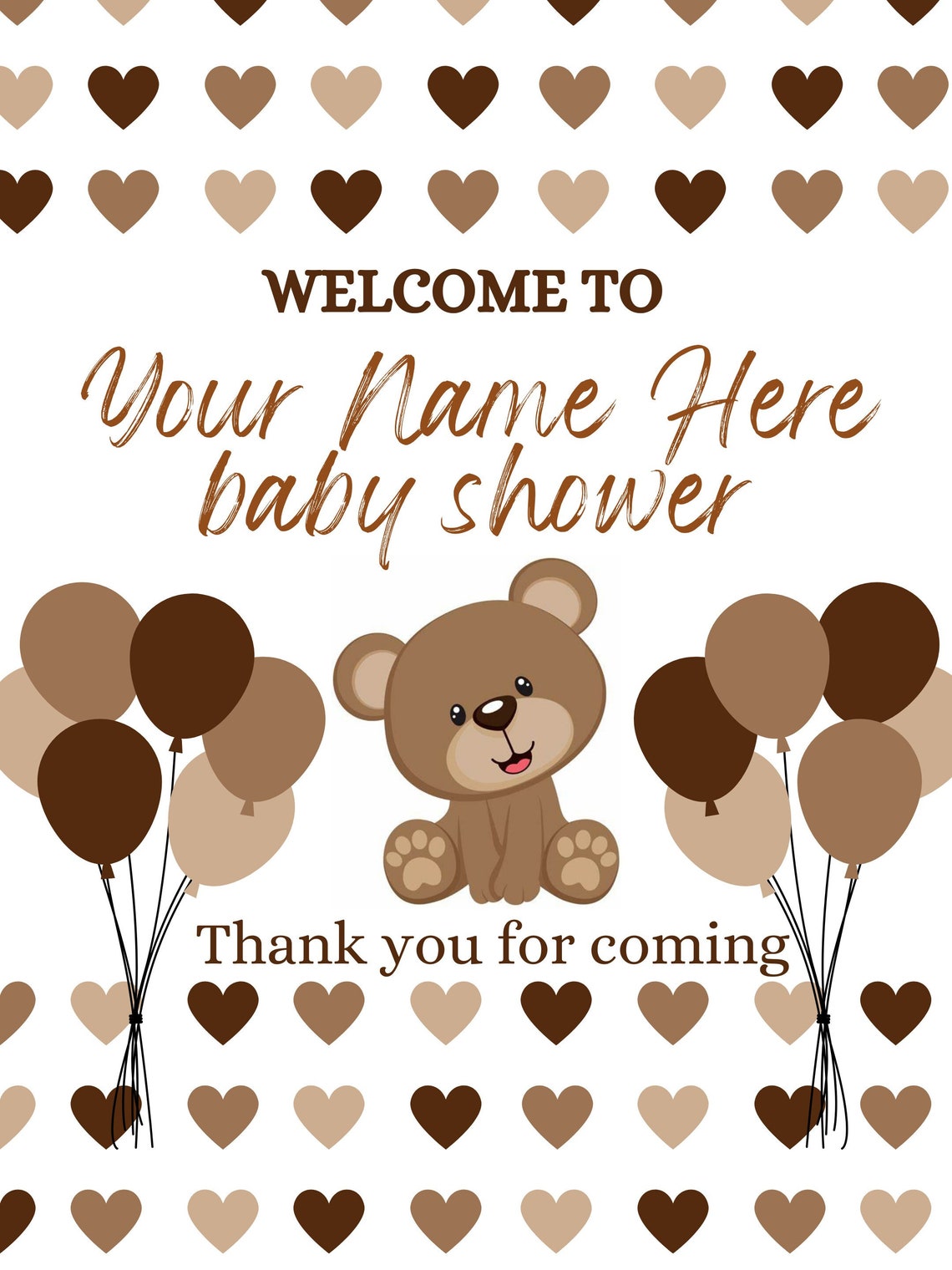 Editable Gender Neutral Bear Baby Shower Guess Baby's Arrival, We Can ...