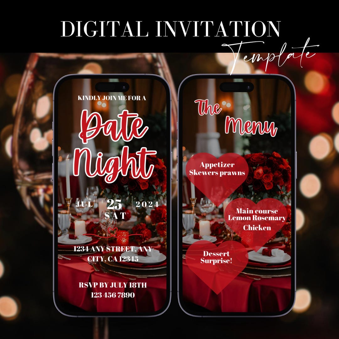 Date Night Invitation Night Out, Couple Date, Dinner Date Invite ...