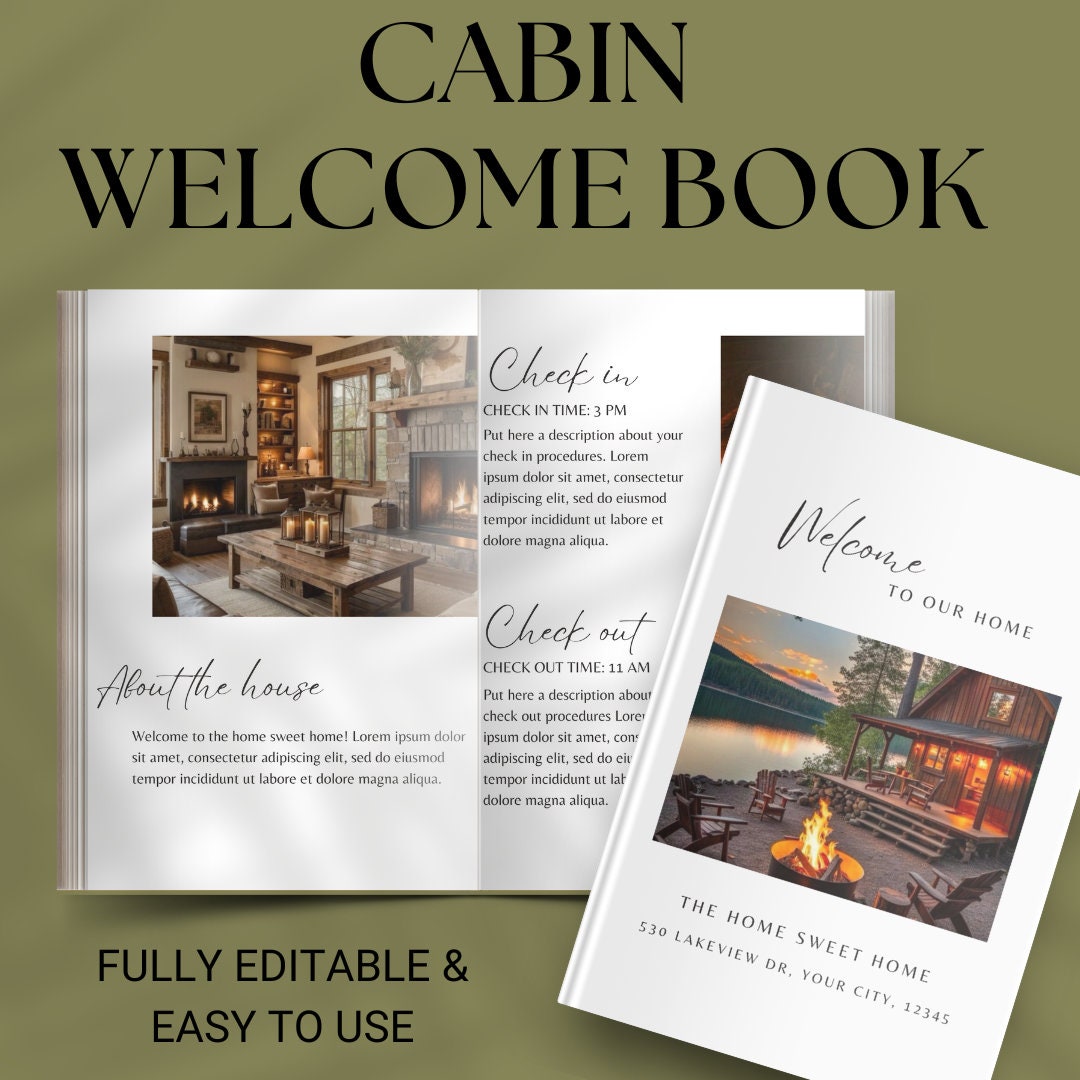 Airbnb Welcome Book Cabin Templates, VRBO Guest Book, Vacation Rental ...