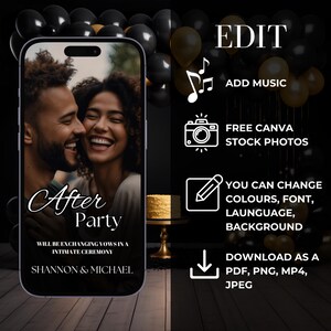 Wedding After Party Invitation, Reception Party Invitation, Happily ...