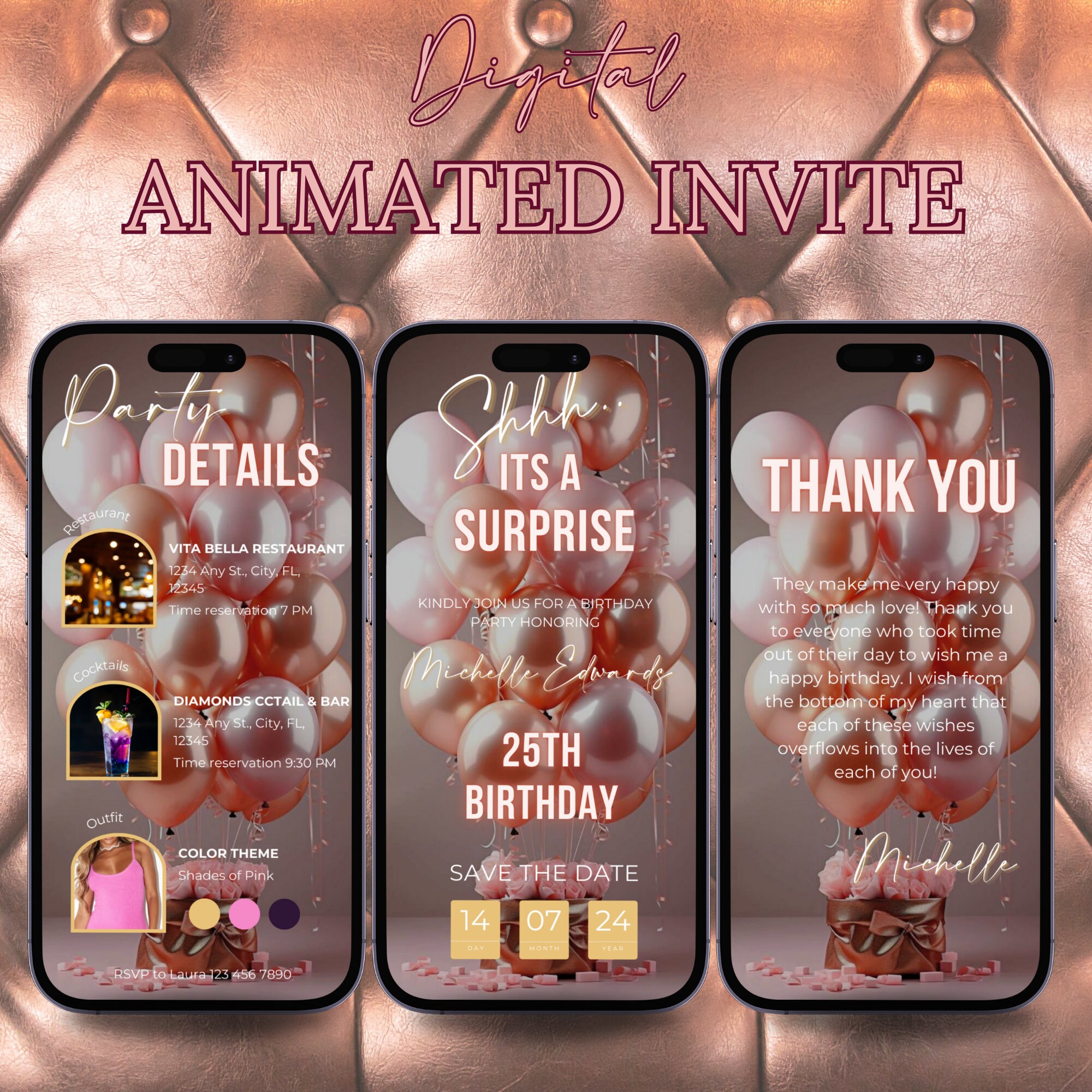 Surprise Party Birthday Invitation, Digital Shhh Its a Surprise ...