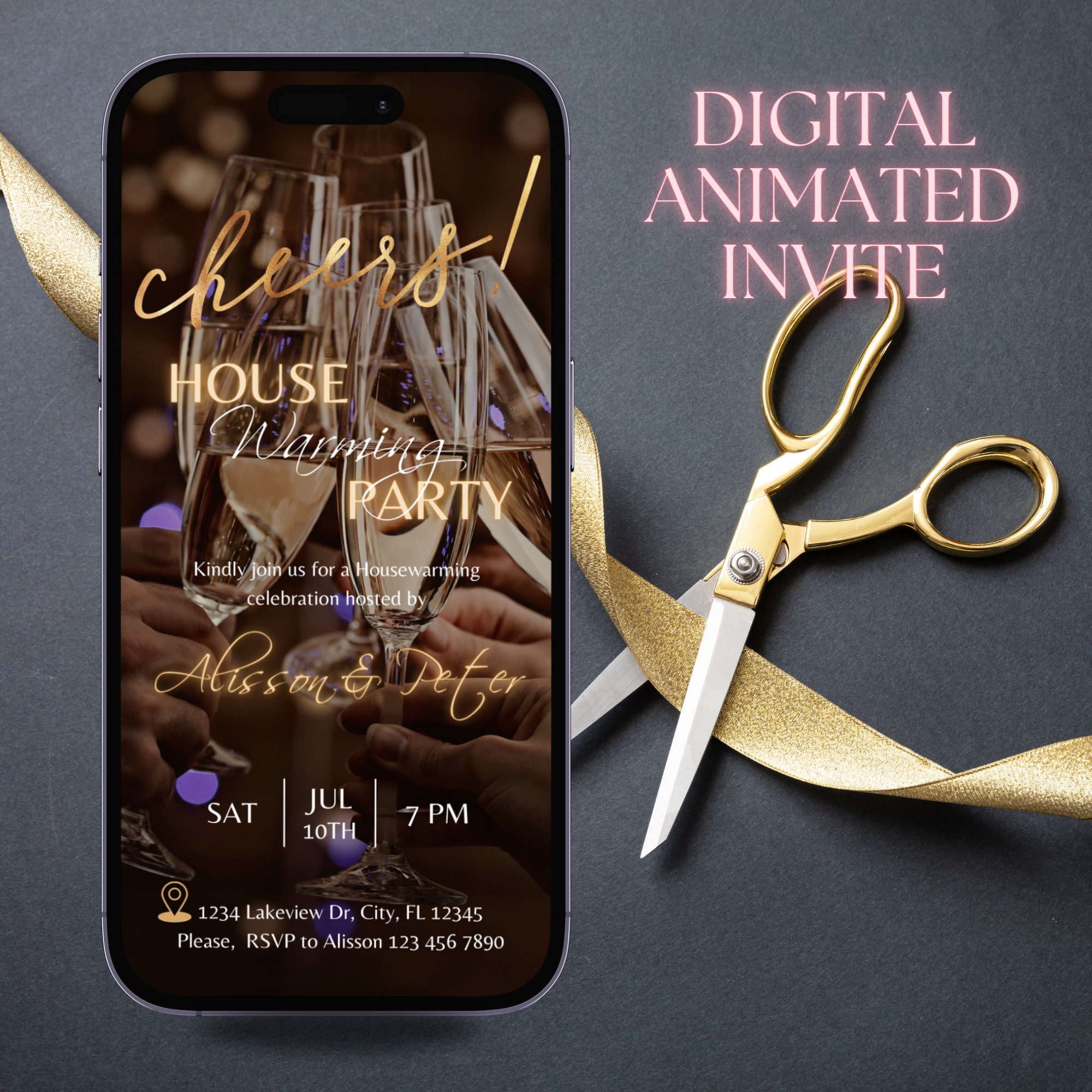 Digital Housewarming Party Invitation, Animated House Warming Invite ...