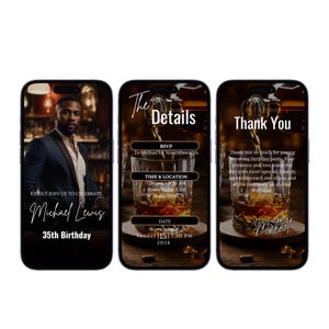 Digital Men Birthday Invitation, Men Invitation With Photo, Invitation ...