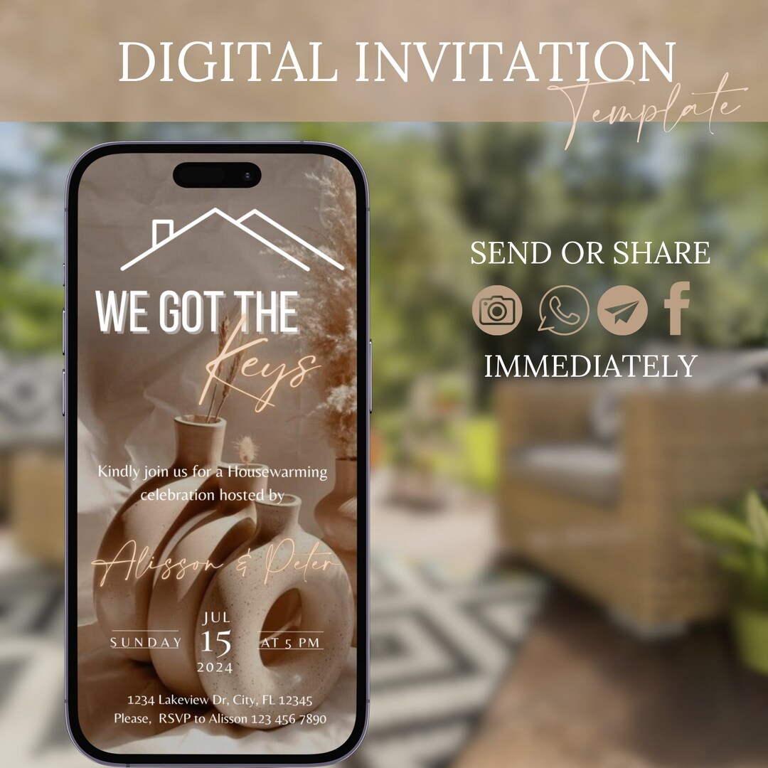 Housewarming Invite, Digital House Warming Invitation, New Home ...
