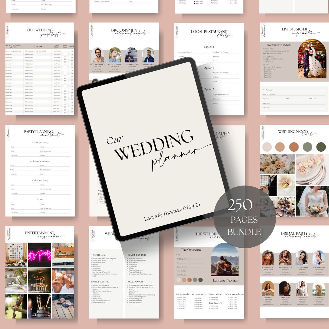 250+ the Ultimate Wedding Day Binder Template, Wedding Itinerary ...
