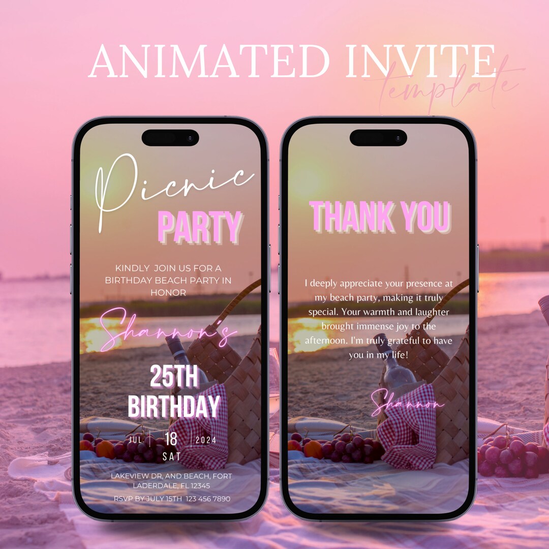 Digital Picnic Invitation, Picnic Party Invitation, Family Reunion ...