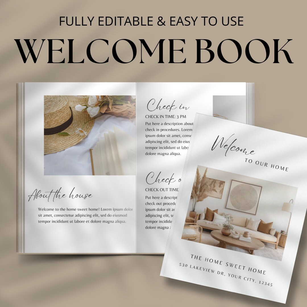 Airbnb Welcome Book Templates | Guest Books Airbnb | Airbnb House Guide ...