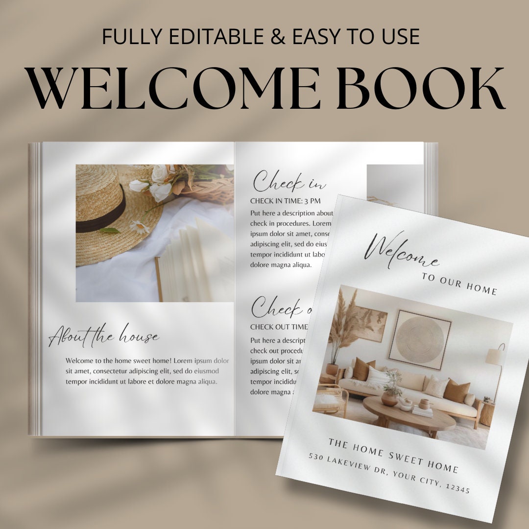 Airbnb Welcome Book Templates | Guest Books Airbnb | Airbnb House Guide ...